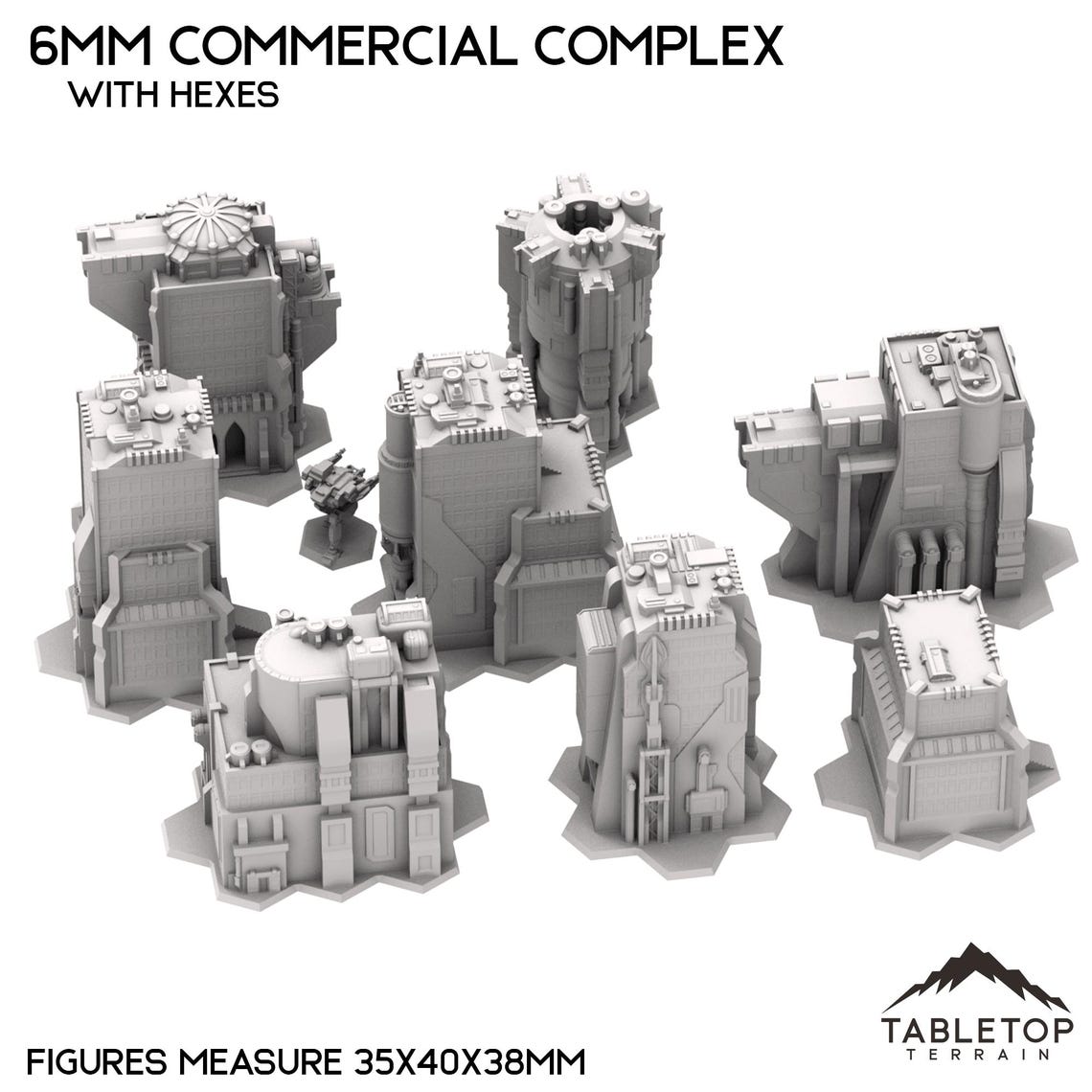 6mm Sci-fi Commercial Complex Bundle 1 - 6mm 8mm Mech Wargames Tabletop ...