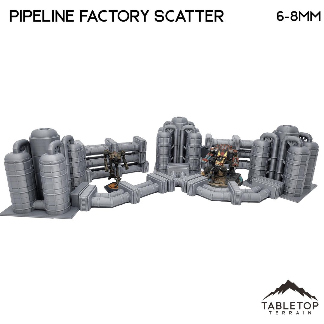 Mecha City Pipeline Factory Scatter - 6mm 8mm Mech Wargames Tabletop ...