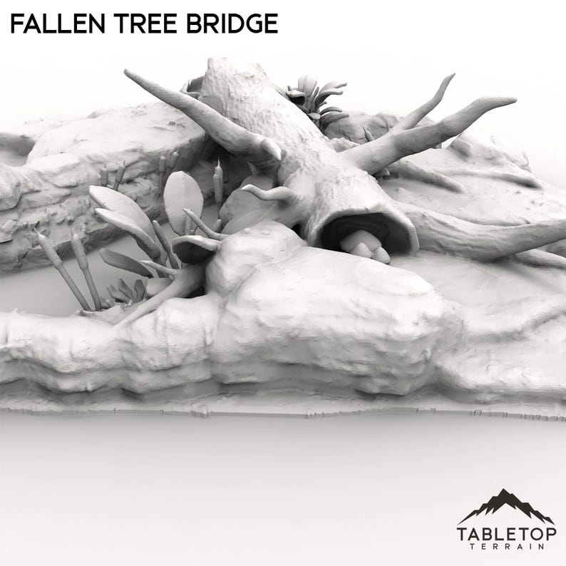 Fallen Tree Bridge - Tabletop Terrain Fantasy DND Miniature Roleplaying ...