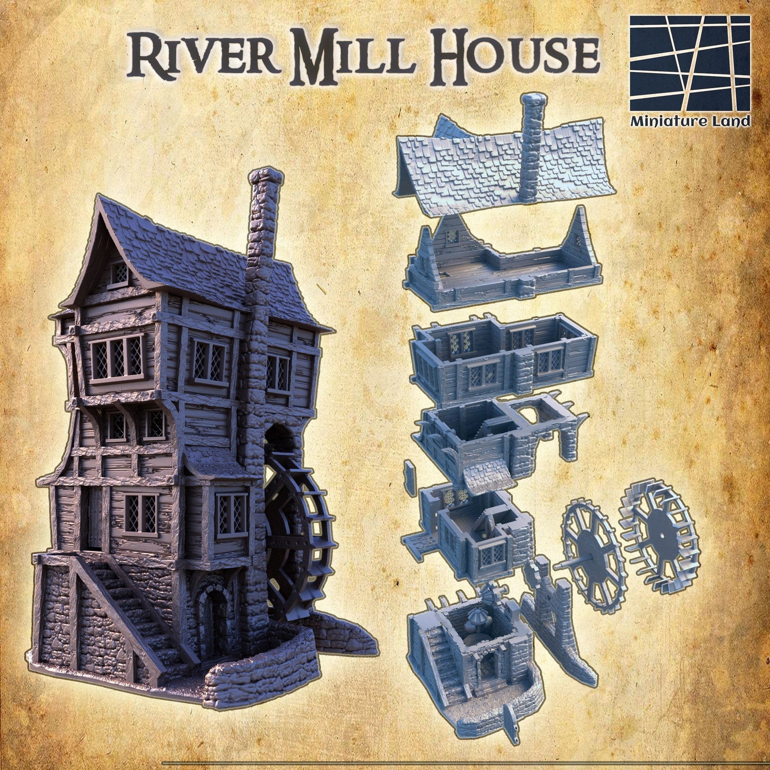 River Mill House - DND Aos Pathfinder Conquest Miniatureland Tabletop ...