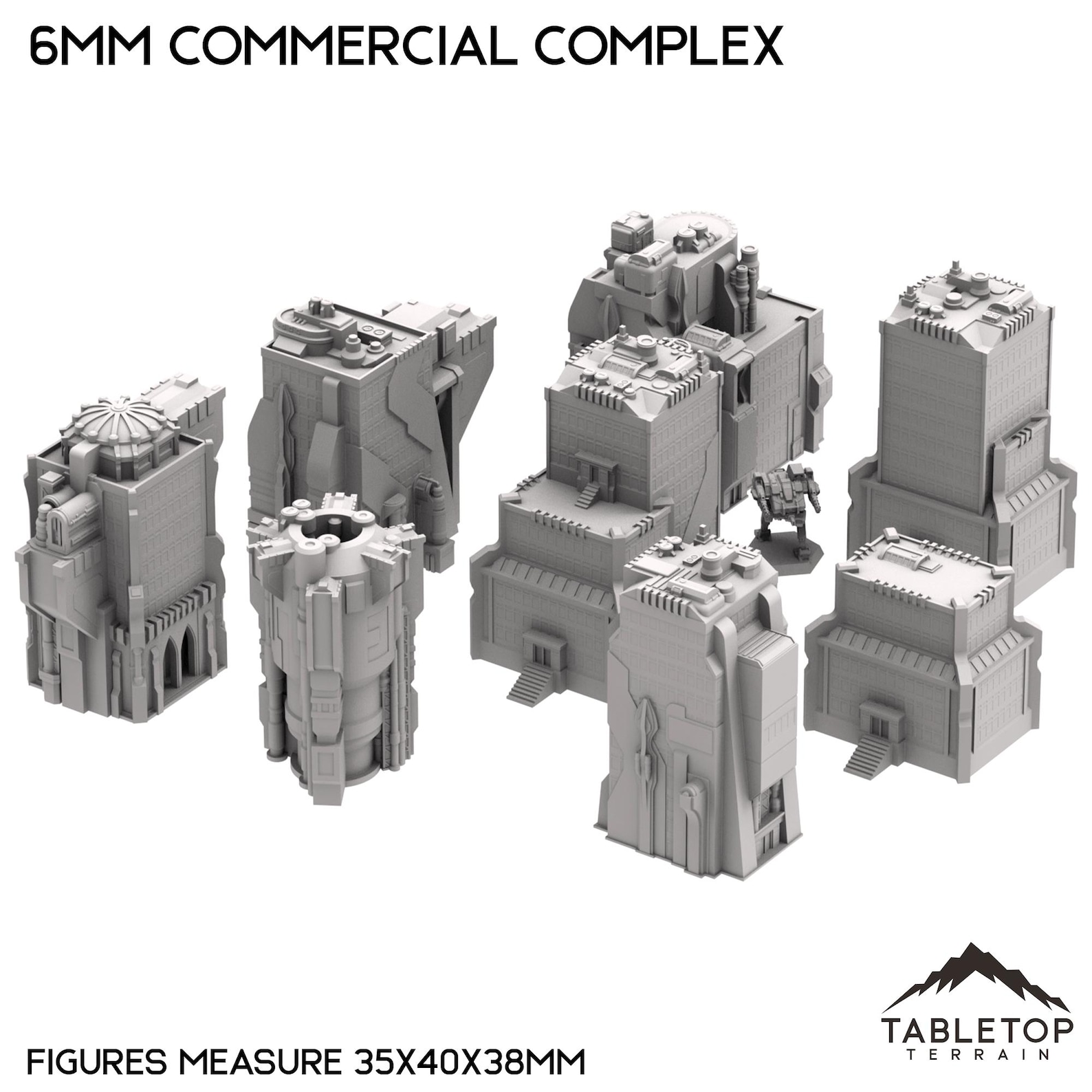 6mm Sci-fi Commercial Complex Bundle 1 - 6mm 8mm Mech Wargames Tabletop ...
