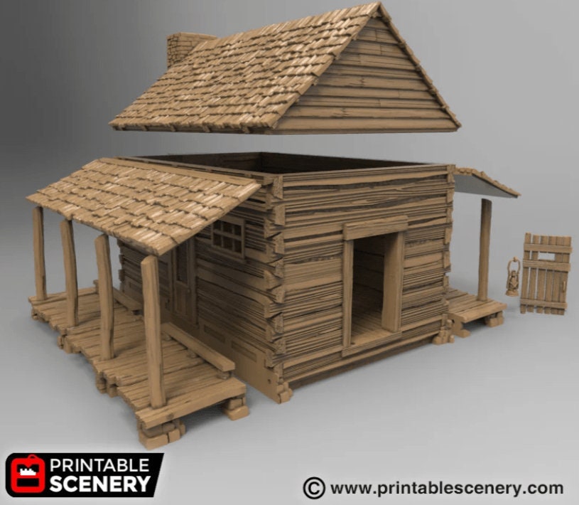 Log Cabin - Wild West Building - Wild West Exodus Tabletop Terrain ...
