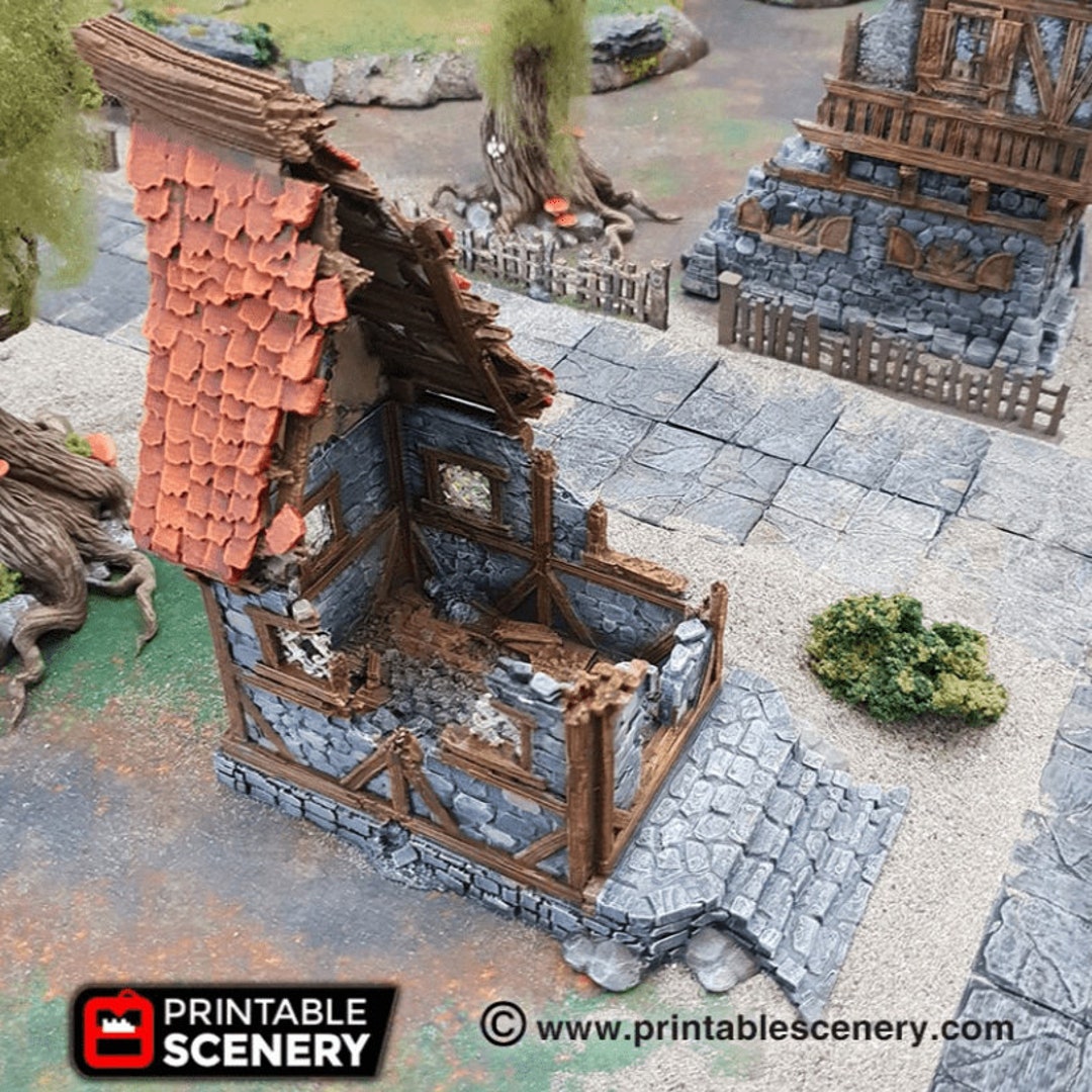 Ruined Small Cottage Fantasy Ruins Winterdale Fantasy - Etsy