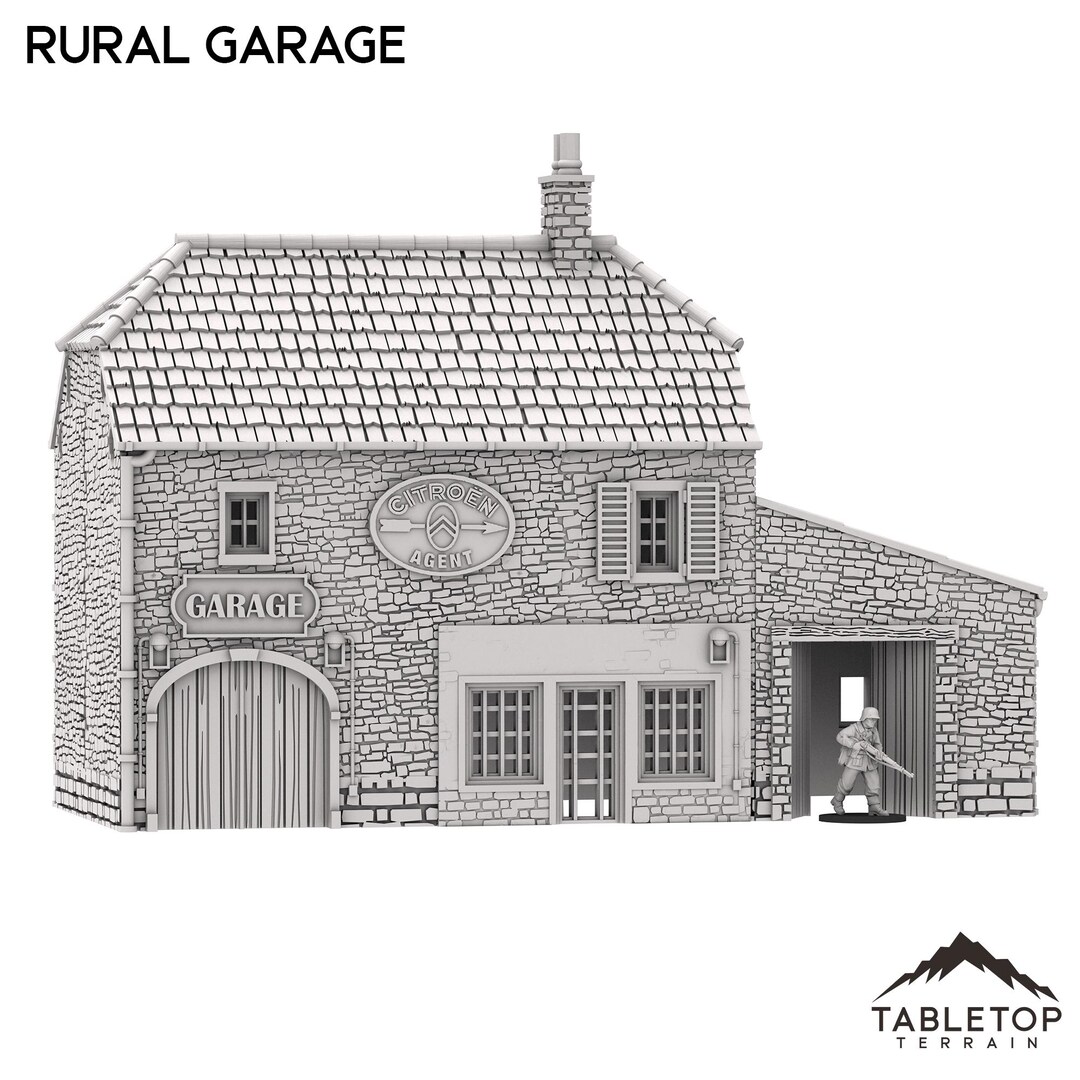 French Rural Garage - WWII Terrain Wargame Tabletop Terrain Terrain ...