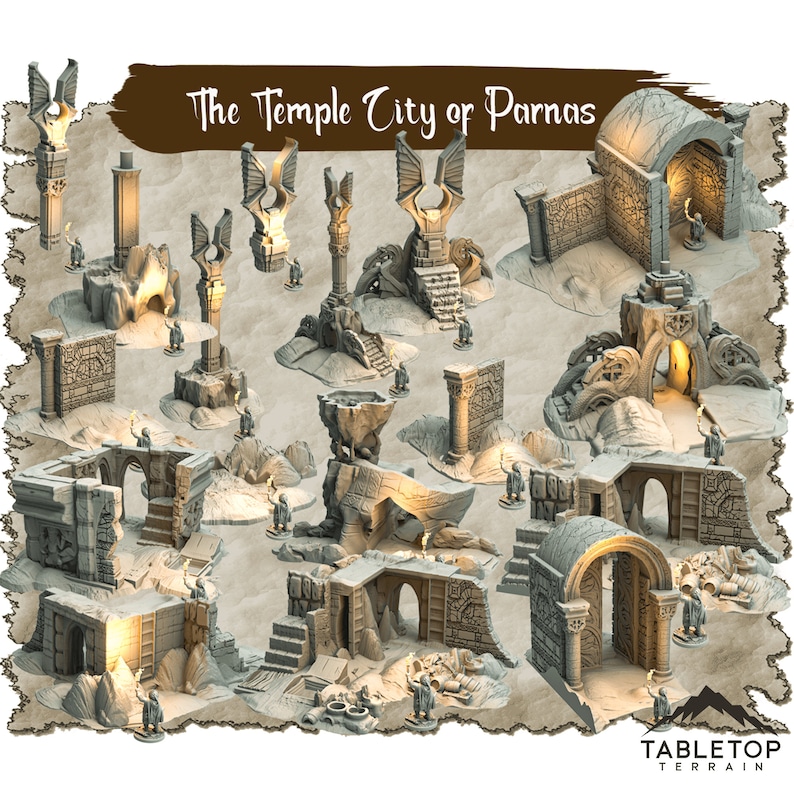The Temple City of Parnas - Thematic Dungeon Terrain - DND Aos Malifaux ...