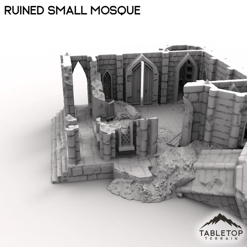 Ruined Small Mosque - Tabletop Terrain Fantasy DND Miniature ...
