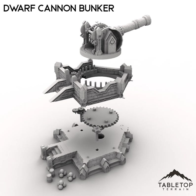 Dwarf Cannon Bunker - Tabletop Terrain Fantasy DND Miniature ...