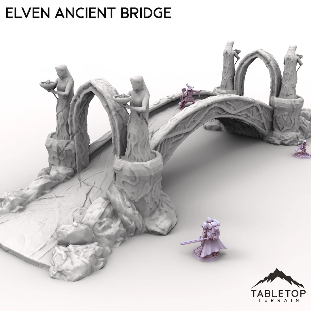 Elven Ancient Bridge - Tabletop Terrain Fantasy DND Miniature ...
