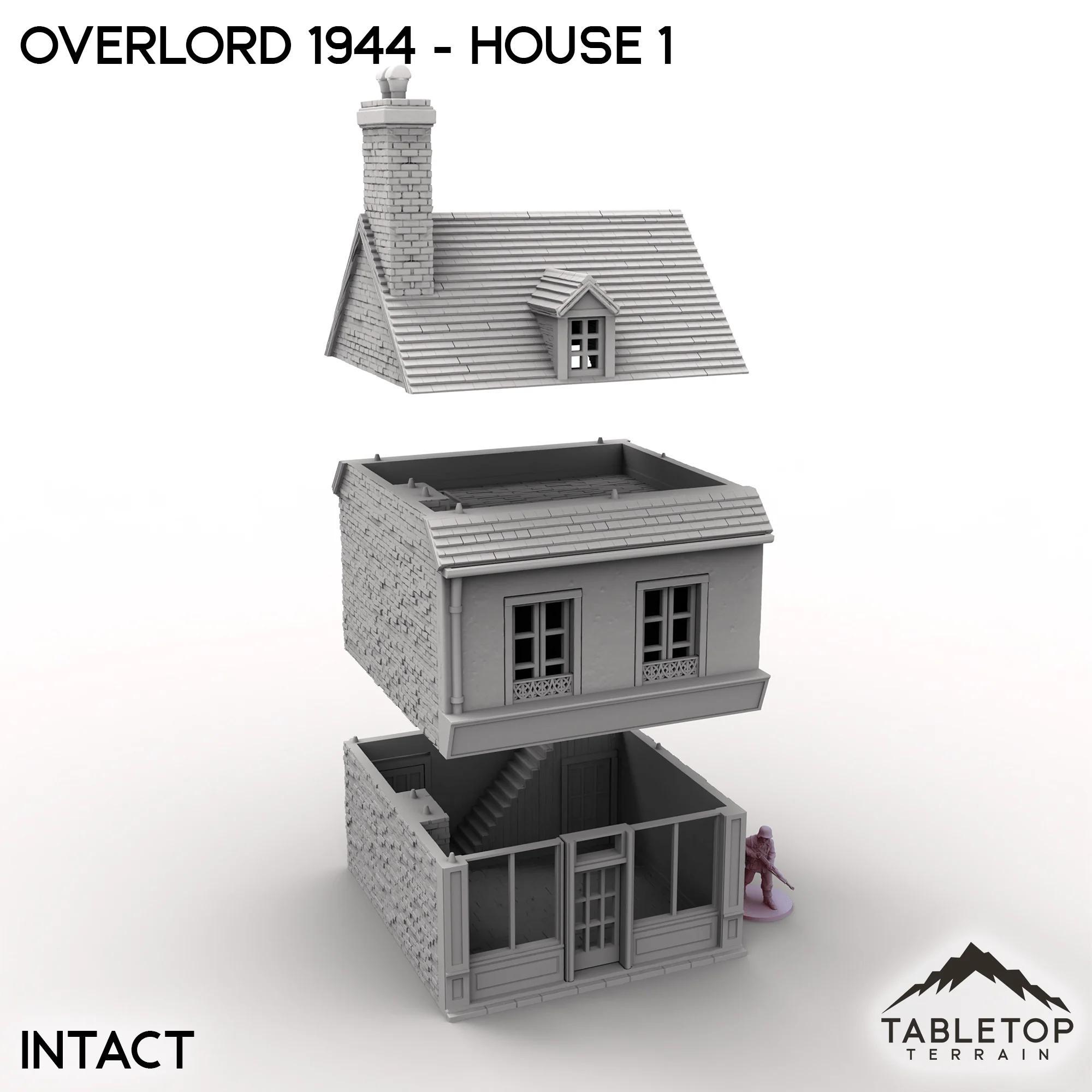 Overlord 1944 - House 1 - WWII Terrain Wargame Tabletop Terrain Terrain ...