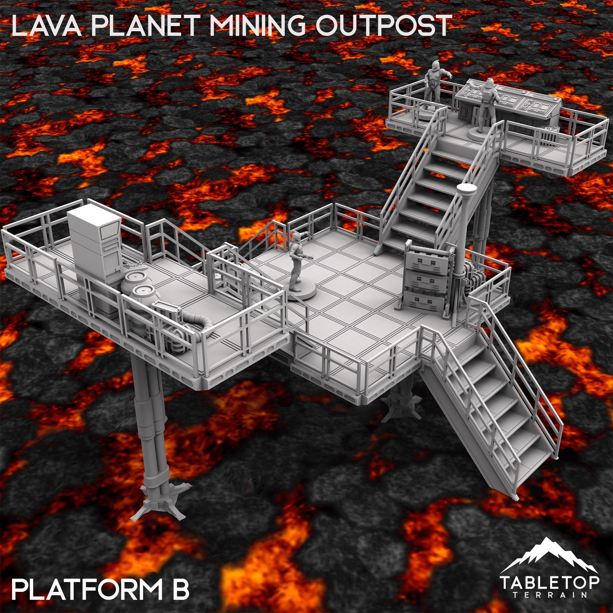 Lava Planet Mining Outpost - Tabletop Terrain Outer Rim Compatible With ...