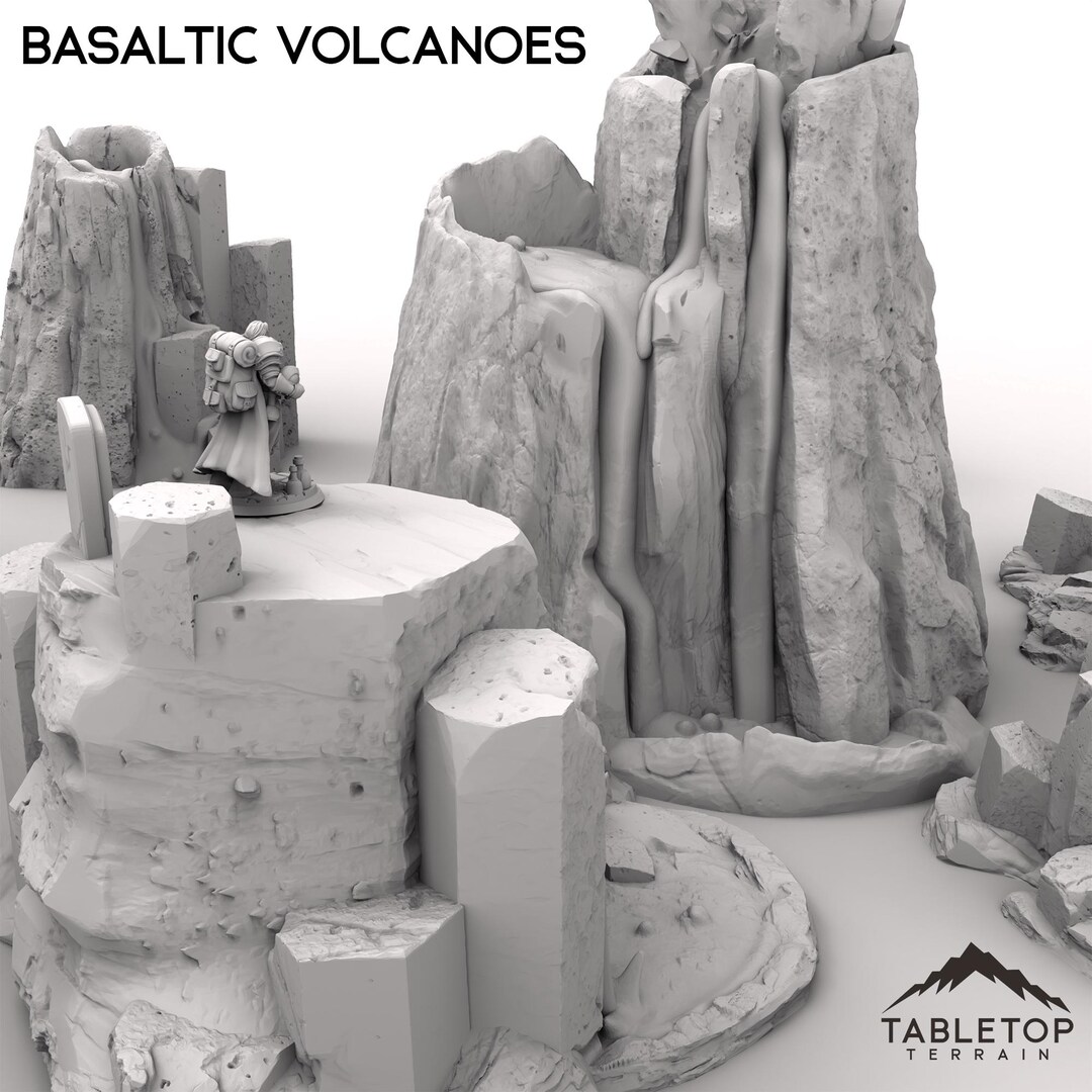 Basaltic Volcanoes Tabletop Terrain Fantasy DND Miniature Roleplaying ...