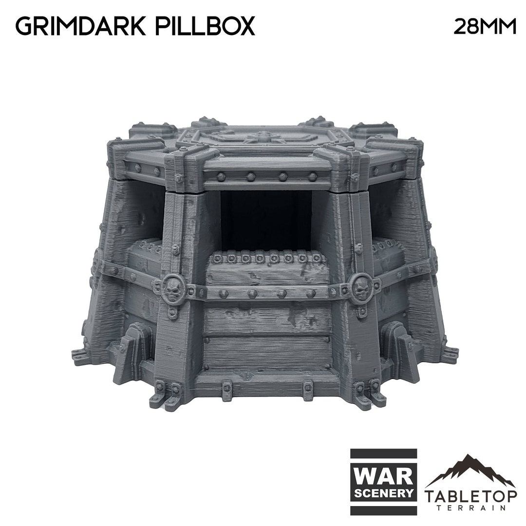 Tabletop Terrain Grimdark Pillbox Wargame Terrain 3d Printed 28mm ...