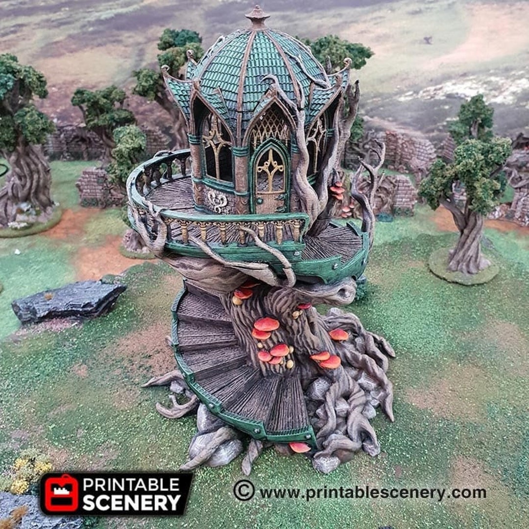 Gloomwood Eyrie Elven Building Fantasy Terrain DND Aos Conquest ...