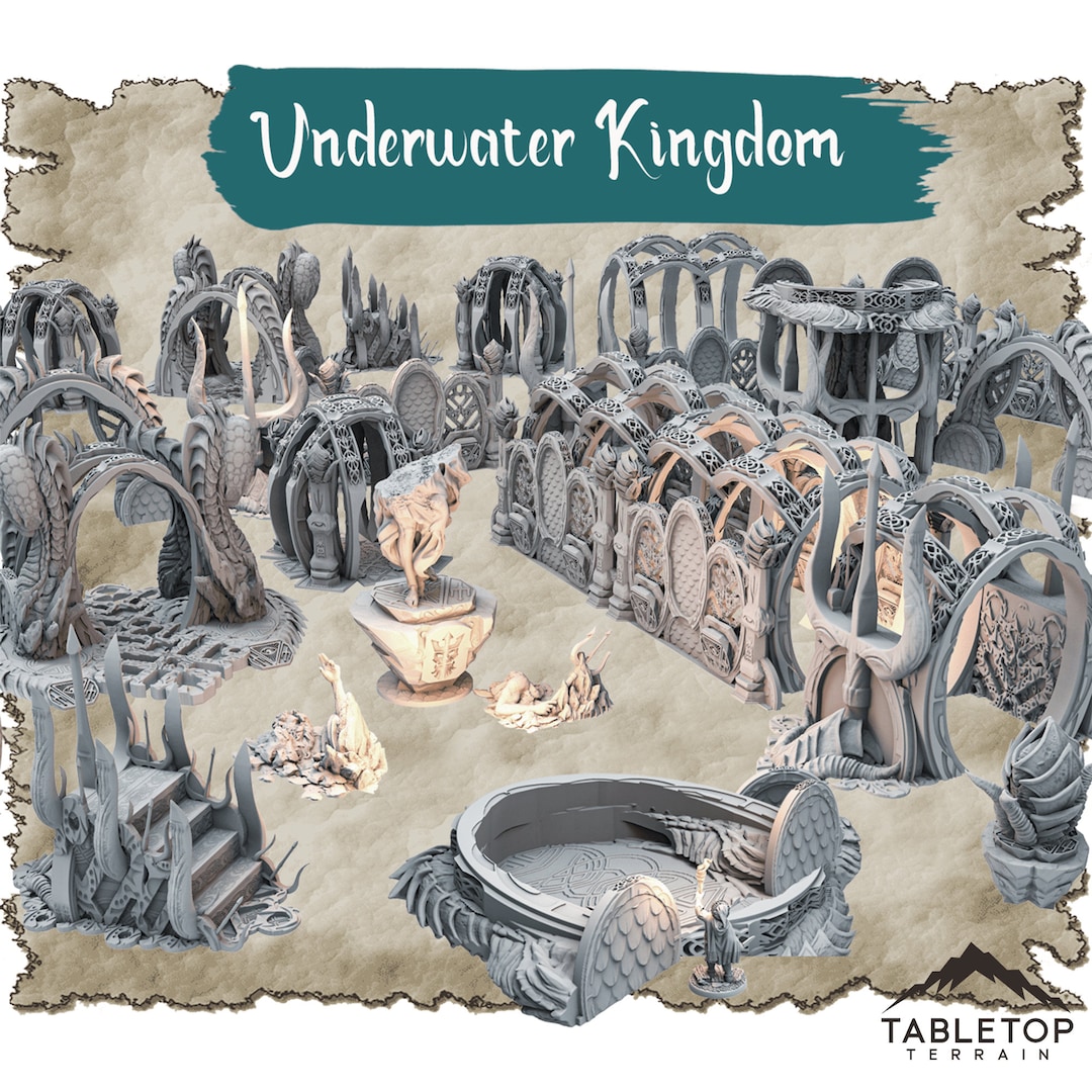 Underwater Kingdom - Thematic Dungeon Terrain - DND Aos Malifaux - Etsy
