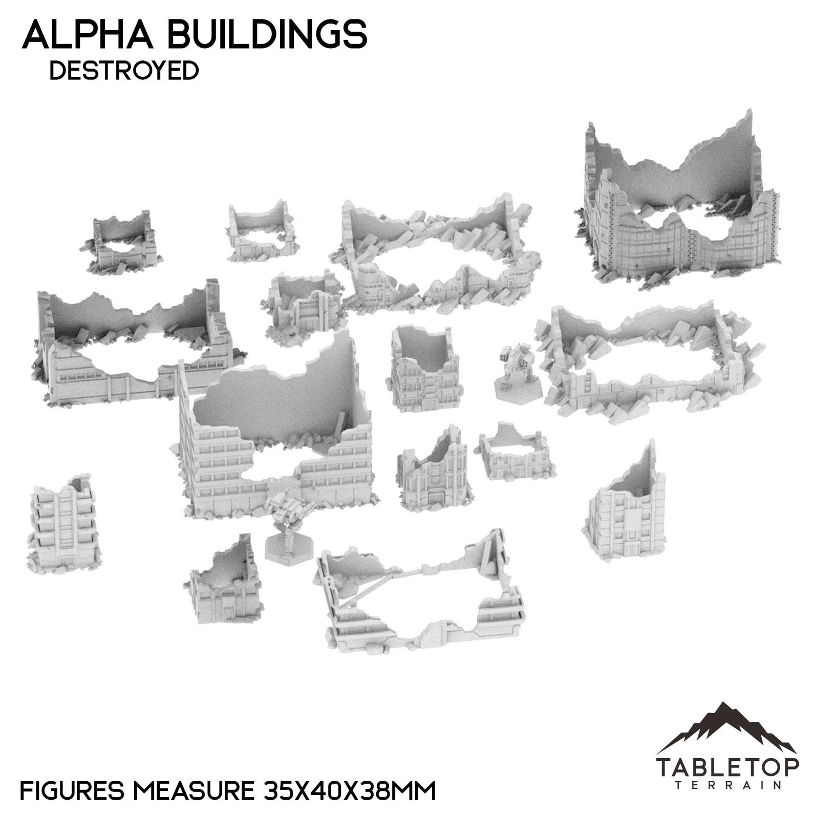 Mecha City Alpha Buildings - 6mm 8mm Mech Wargames Tabletop Terrain ...