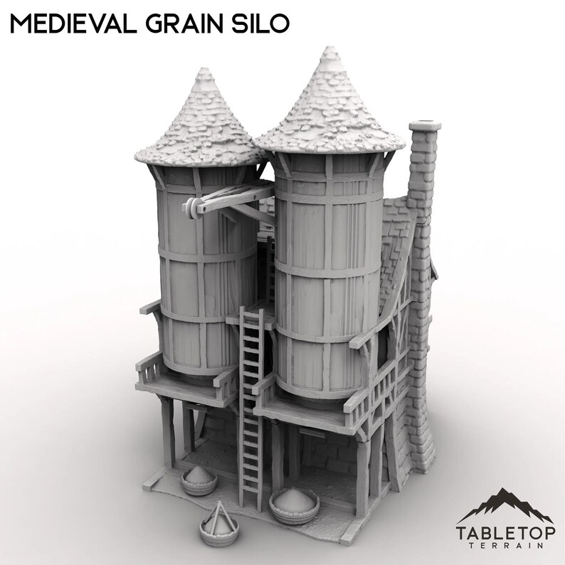 Medieval Grain Silo - Tabletop Terrain Fantasy DND Miniature ...