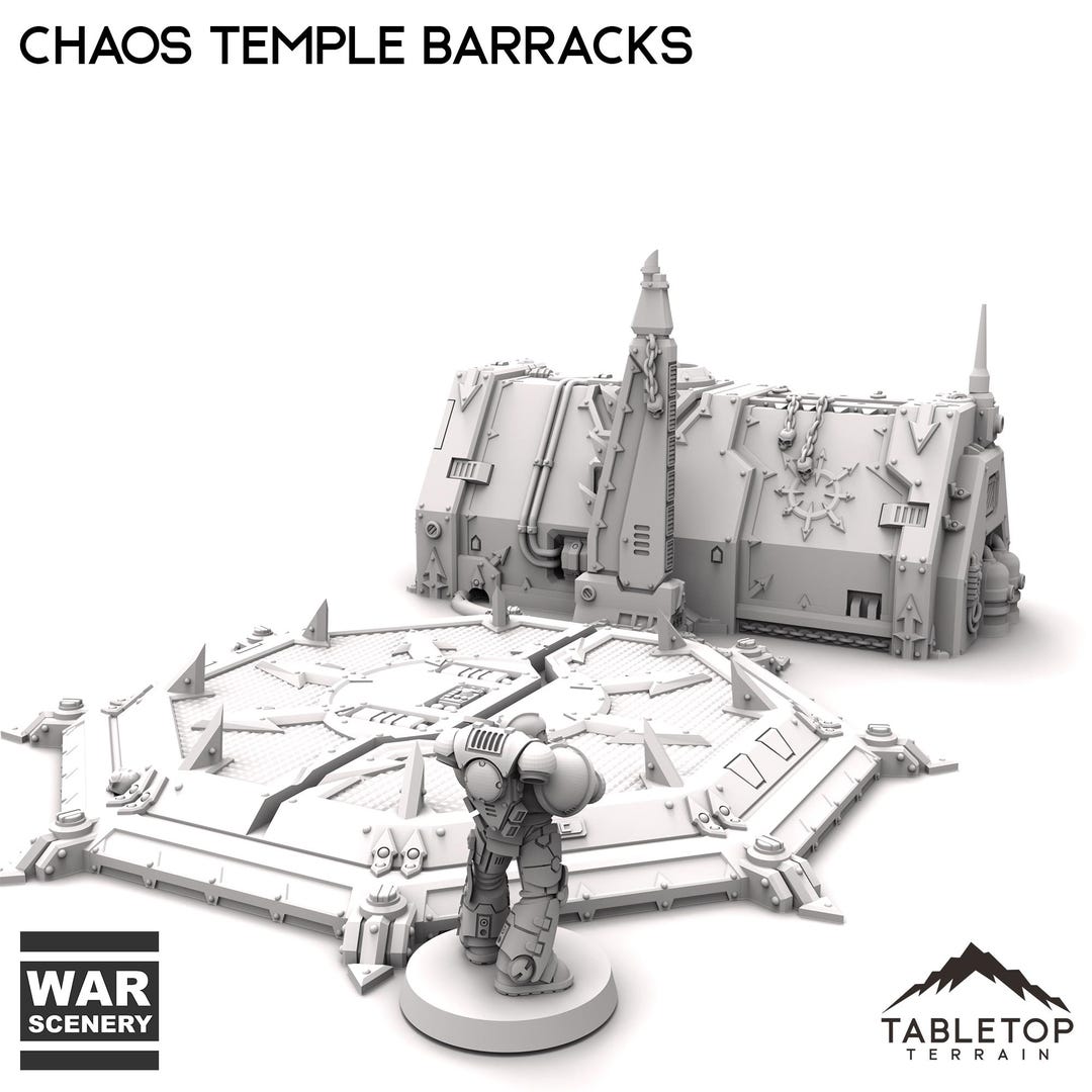 Chaos Temple Barracks - Tabletop Terrain Chaos Warp Terrain Miniature ...
