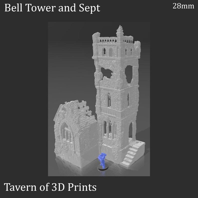 Ruined Church - Bell Tower and Sept - Shadowfey Fantasy Terrain DND Aos ...