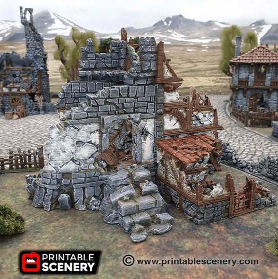 Ruined War Cottage Fantasy Ruins - Etsy