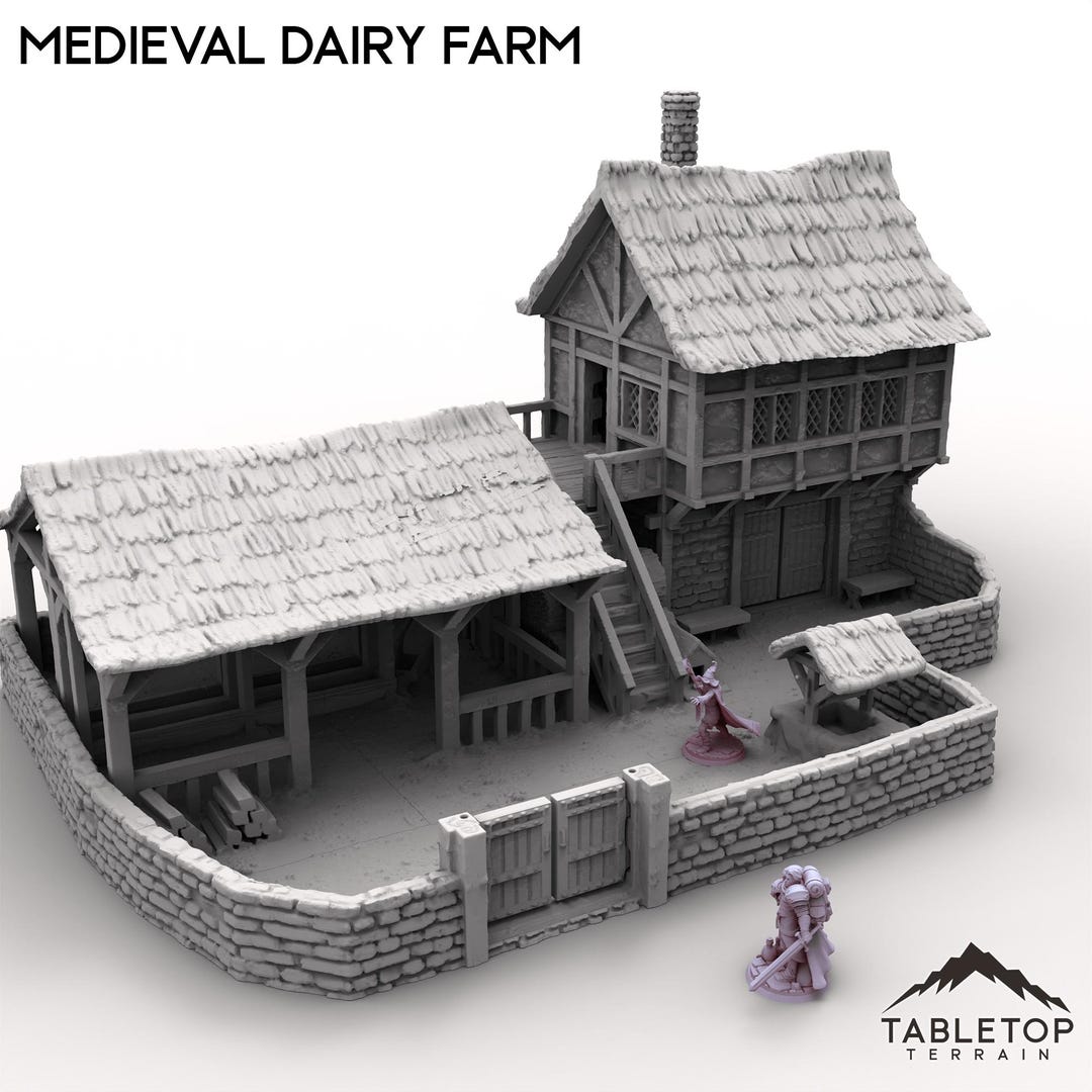 Medieval Dairy Farm - Tabletop Terrain Fantasy DND Miniature ...