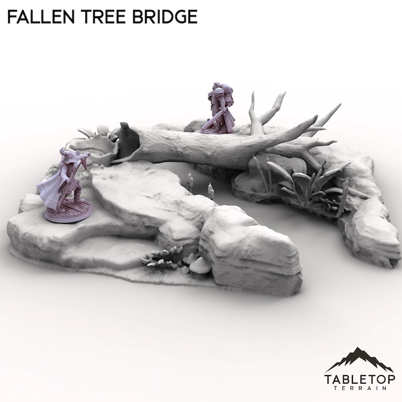 Fallen Tree Bridge - Tabletop Terrain Fantasy DND Miniature Roleplaying ...