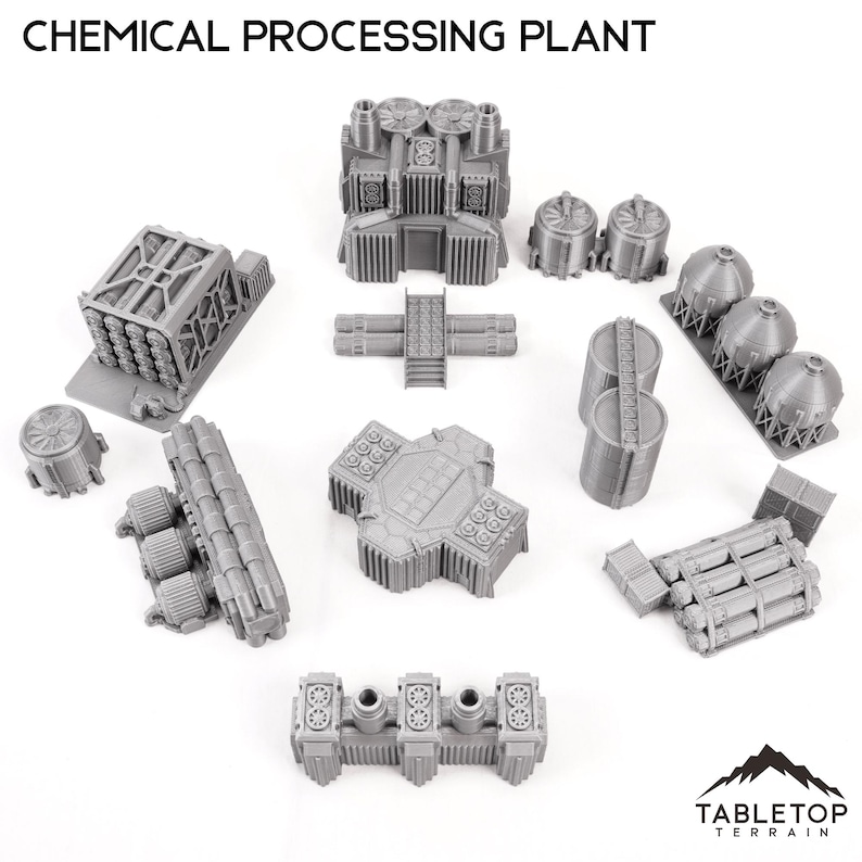 Mecha City Chemical Processing Plant - 6mm 8mm Mech Wargames Tabletop ...