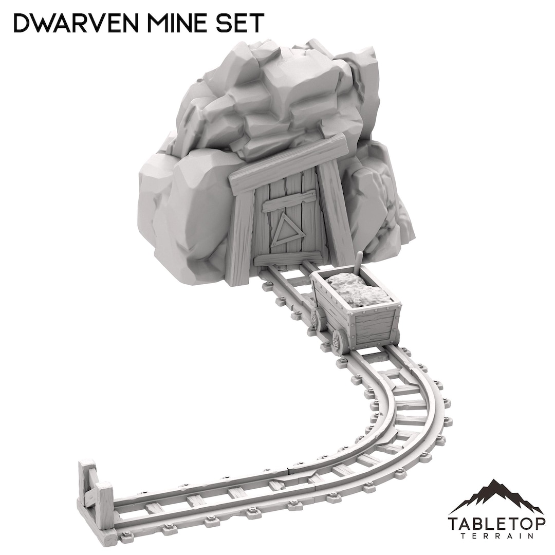 Dwarven Mine Set - Tabletop Terrain Fantasy DND Miniature Roleplaying ...
