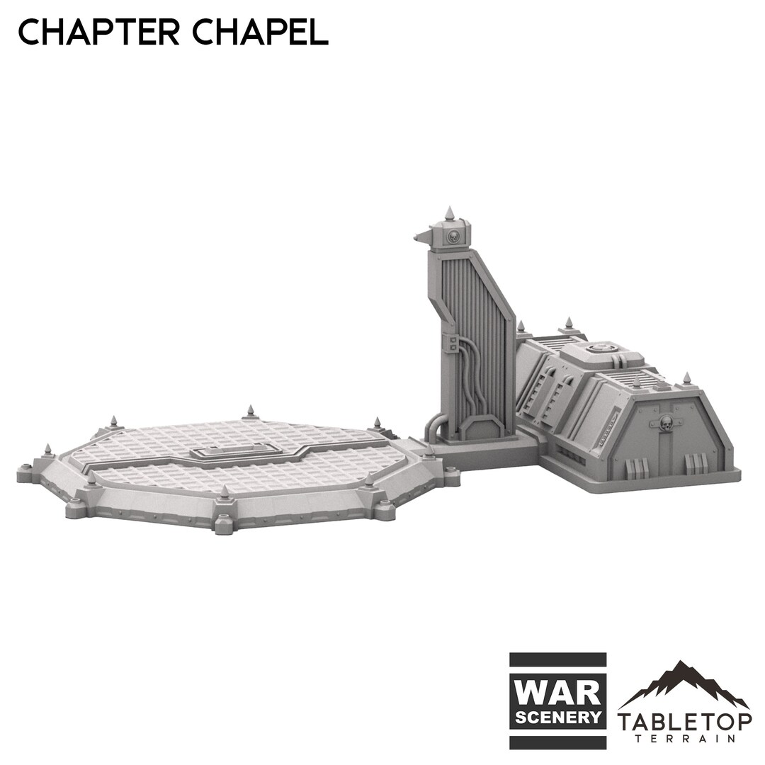 Tabletop Terrain Chapter Chapel Wargame Terrain 3d Printed 28mm Building Sci Fi Gothic Wargaming ...