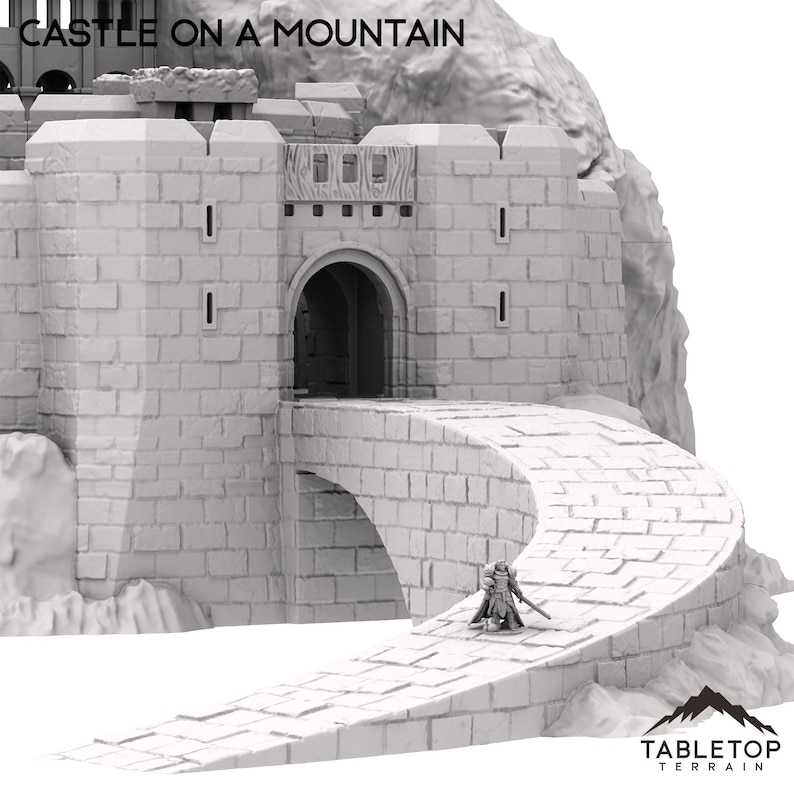 Castle on the Mountain - Tabletop Terrain High Fantasy DND 25mm 28mm ...