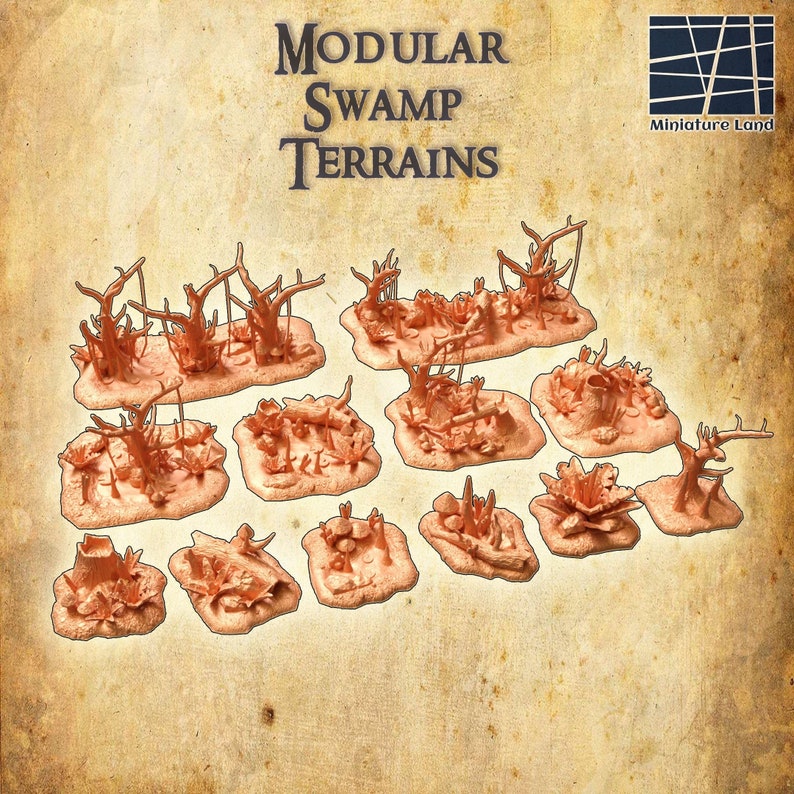 Modular Swamp Terrain DND Aos Pathfinder Conquest - Etsy