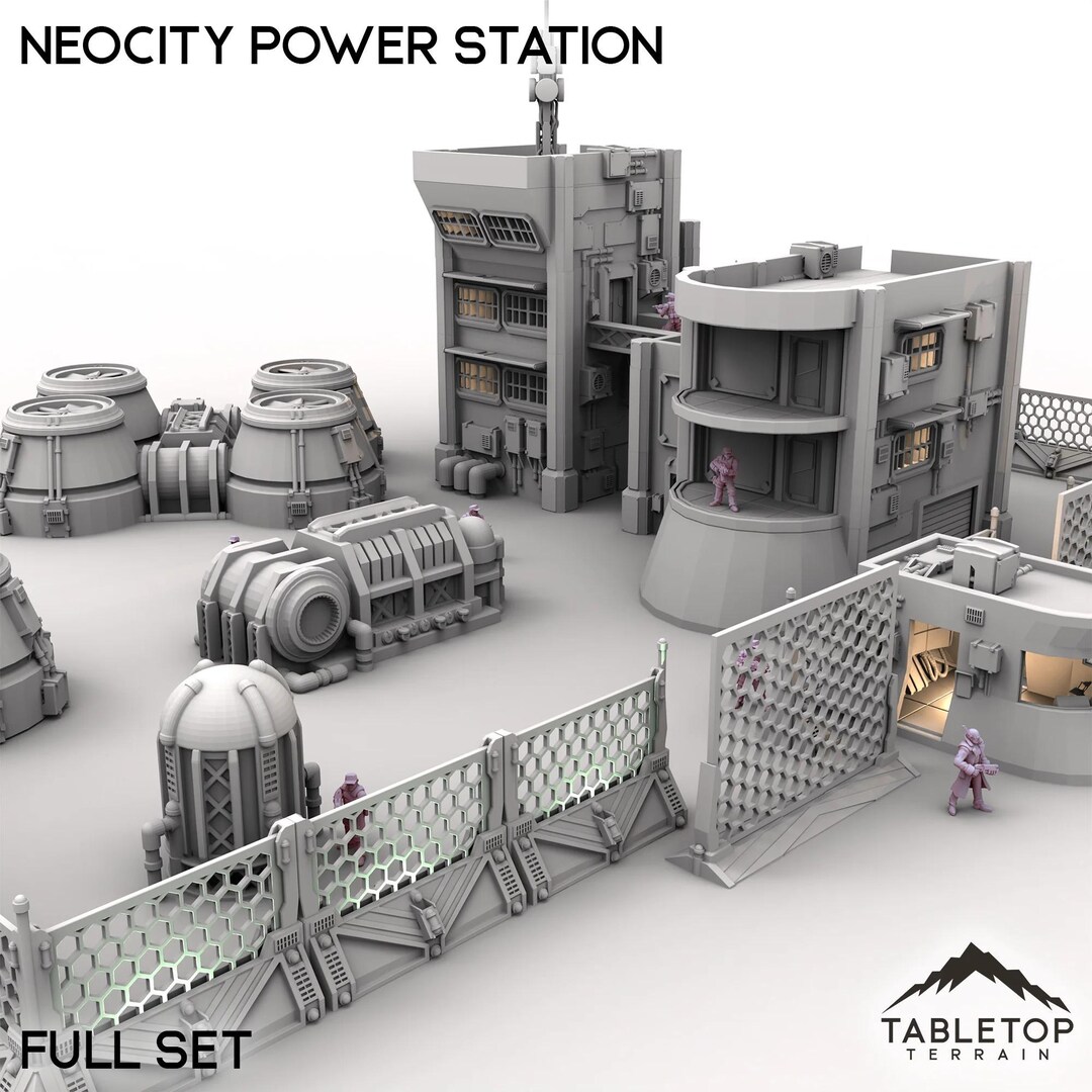 Neocity Power Station - Cyberpunk Futuristic Tabletop Terrain - Etsy