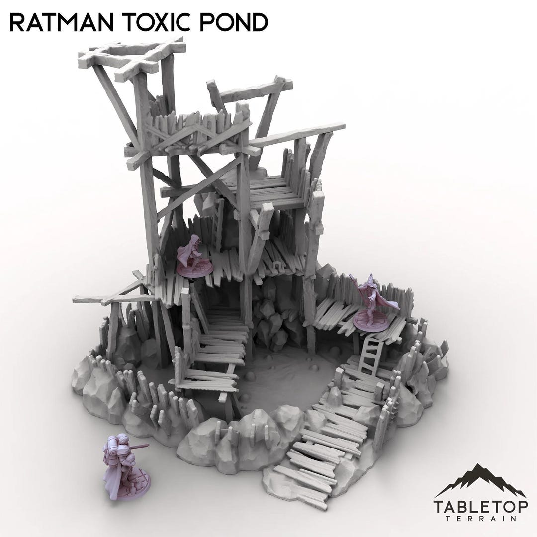 Ratman Toxic Pond - Tabletop Terrain Fantasy DND Miniature Roleplaying ...