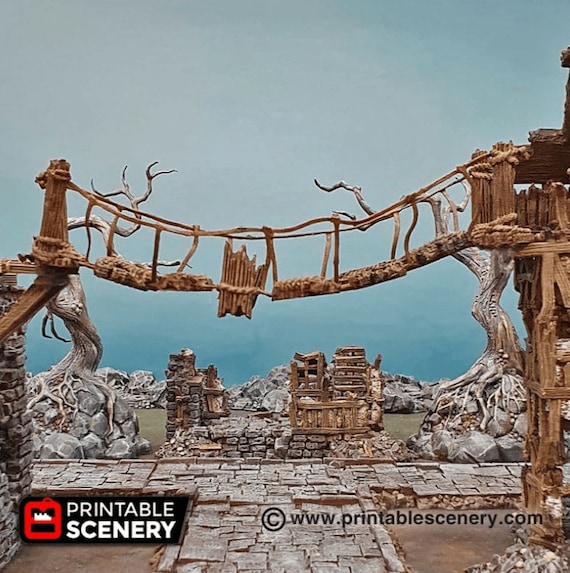 Rope Bridge Fantasy Shadowfey Fantasy Terrain DND Aos - Etsy