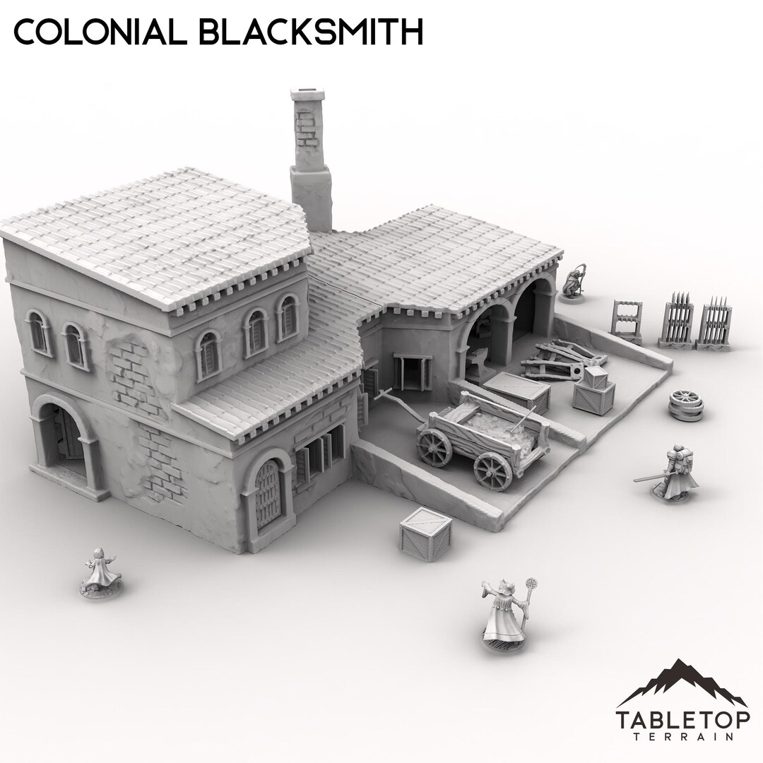 Colonial Blacksmith - Tabletop Terrain Fantasy DND Miniature ...