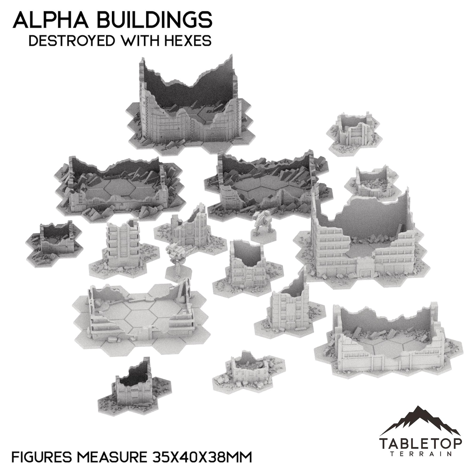 Mecha City Alpha Buildings - 6mm 8mm Mech Wargames Tabletop Terrain ...