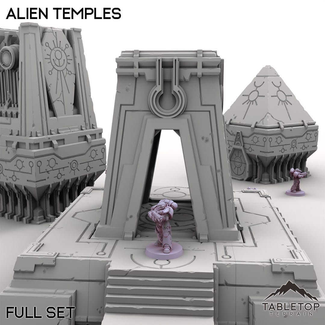 Alien Temples - Tabletop Terrain Grimdark Slumbering Machines Miniature ...
