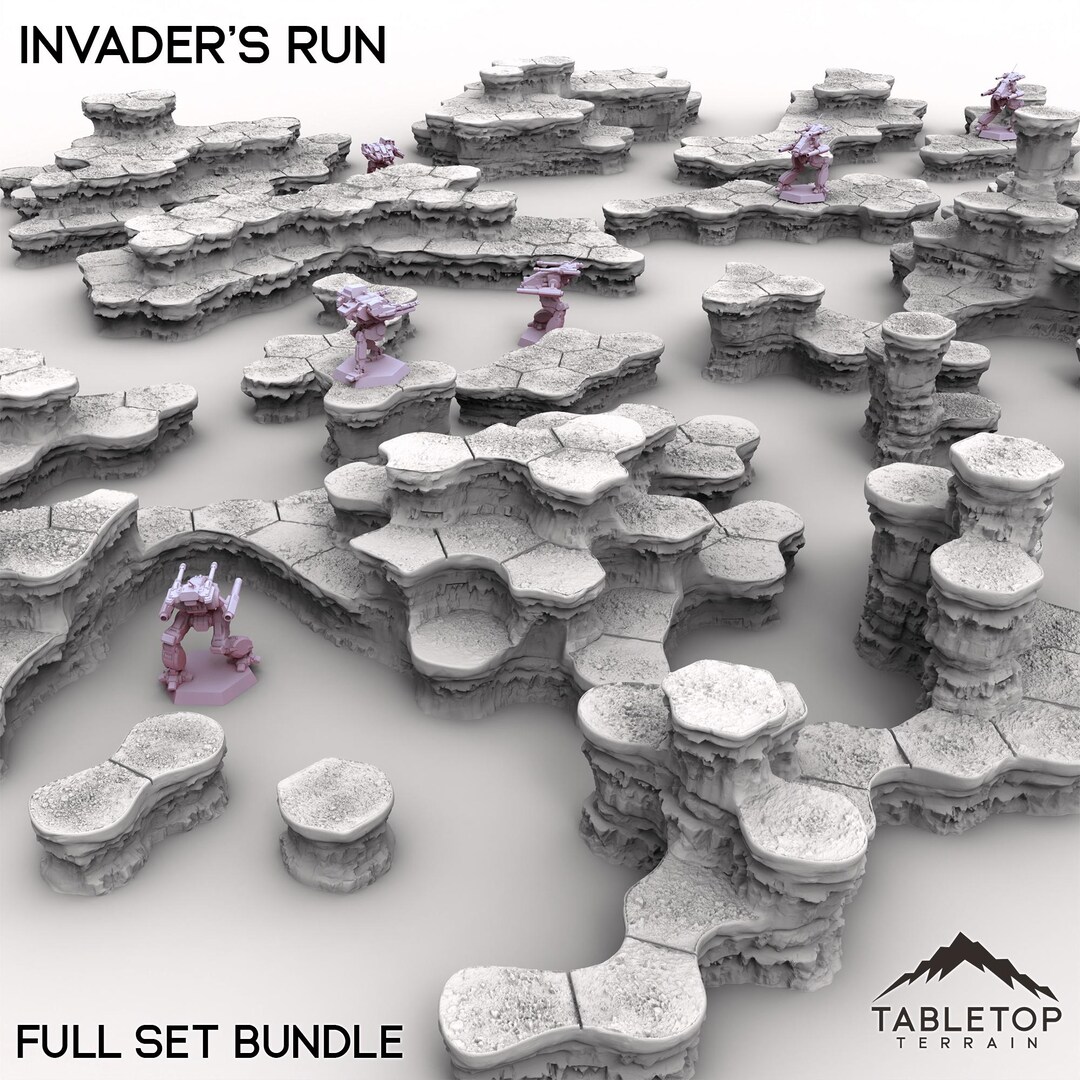 HEXTECH Invader's Run Map Hill Sets - 6mm - Thunderhead Studio 6mm ...