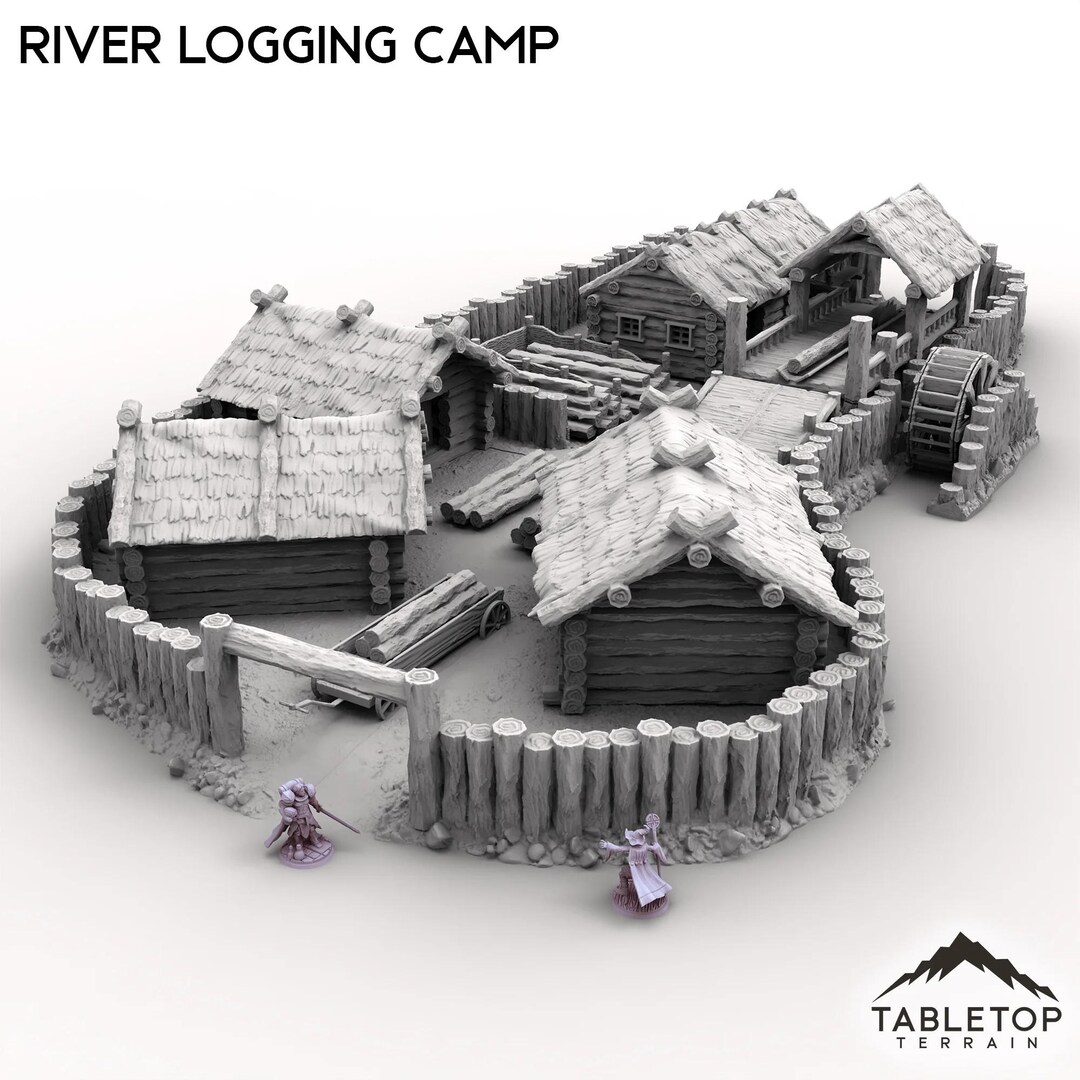 River Logging Camp - Tabletop Terrain Fantasy DND Miniature Roleplaying ...