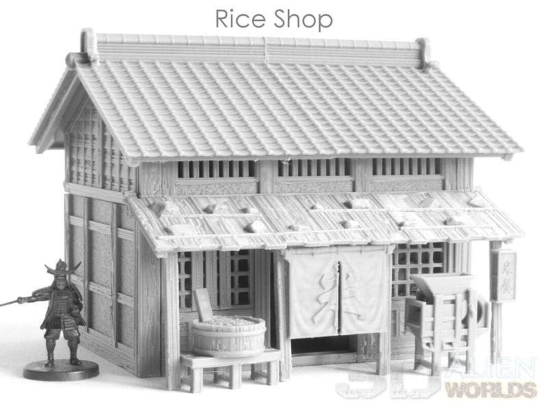Samurai Rice Shop - Test of Honor Japan Miniatures Terrain - Etsy