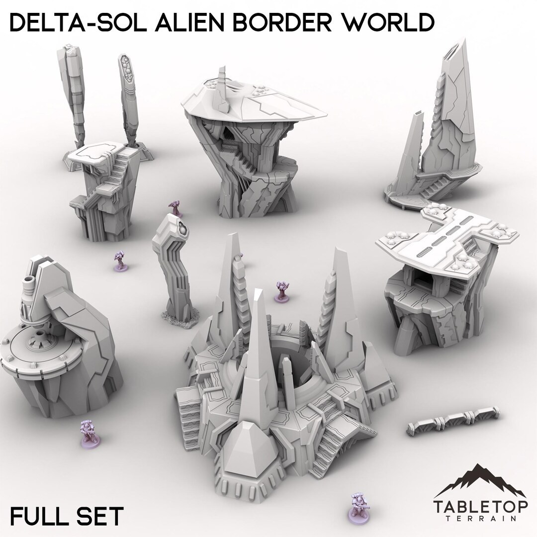 Delta-sol Alien Border World - Tabletop Terrain Grimdark Space Elves ...