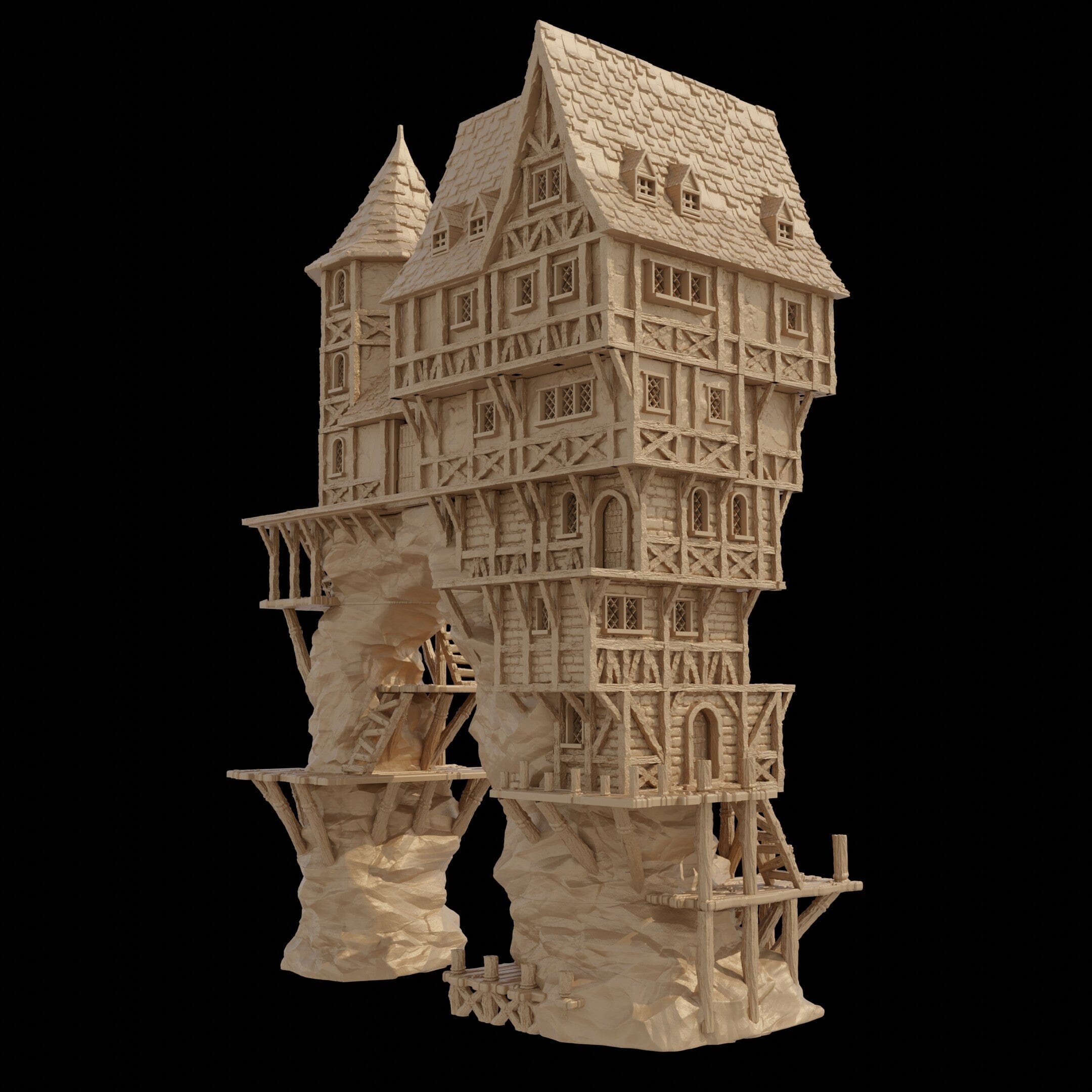 Seaside Cliff Manor - DND Aos Pathfinder Conquest Miniatureland Tabletop Terrain Miniature ...