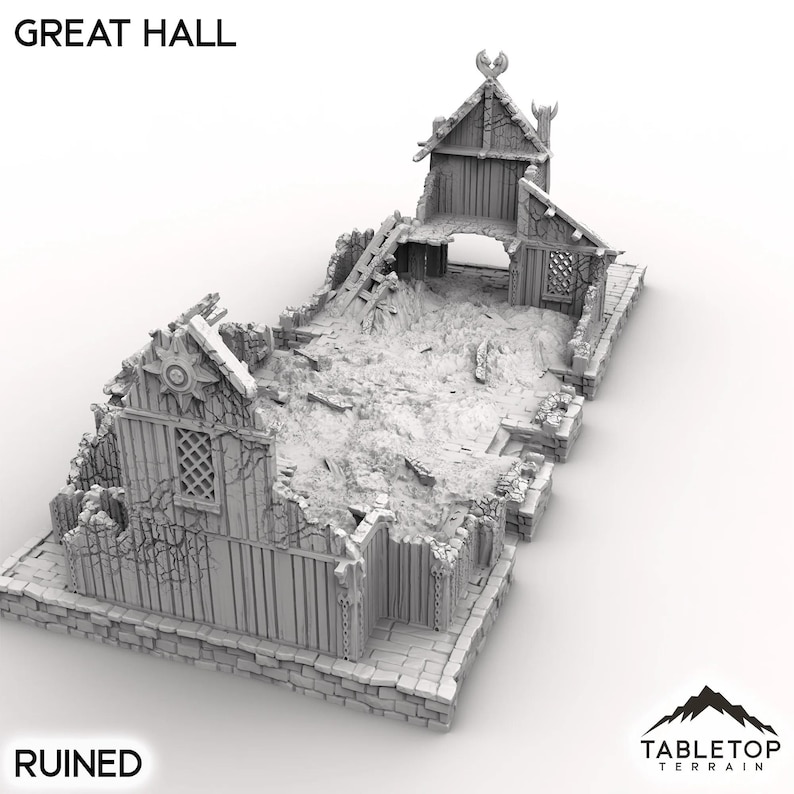 The Great Hall - Kingdom of Saxonia - Tabletop Terrain High Fantasy DND ...
