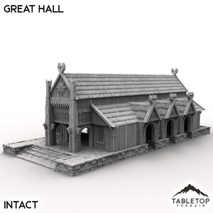 The Great Hall - Kingdom of Saxonia - Tabletop Terrain High Fantasy DND ...