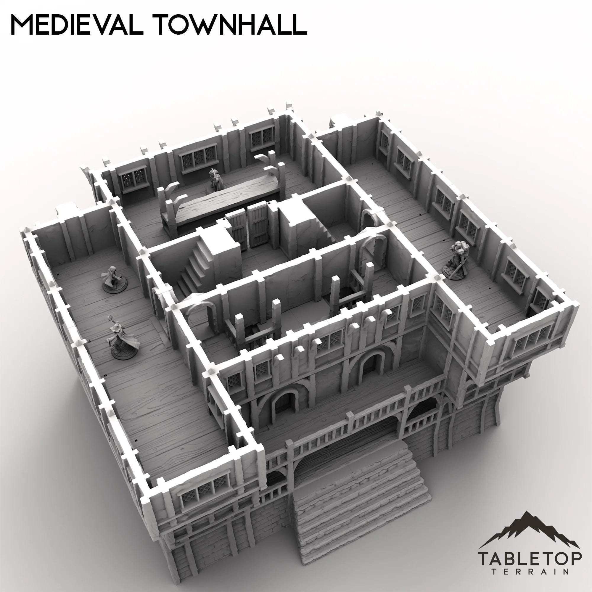 Medieval Townhall - Tabletop Terrain Fantasy DND Miniature Roleplaying ...