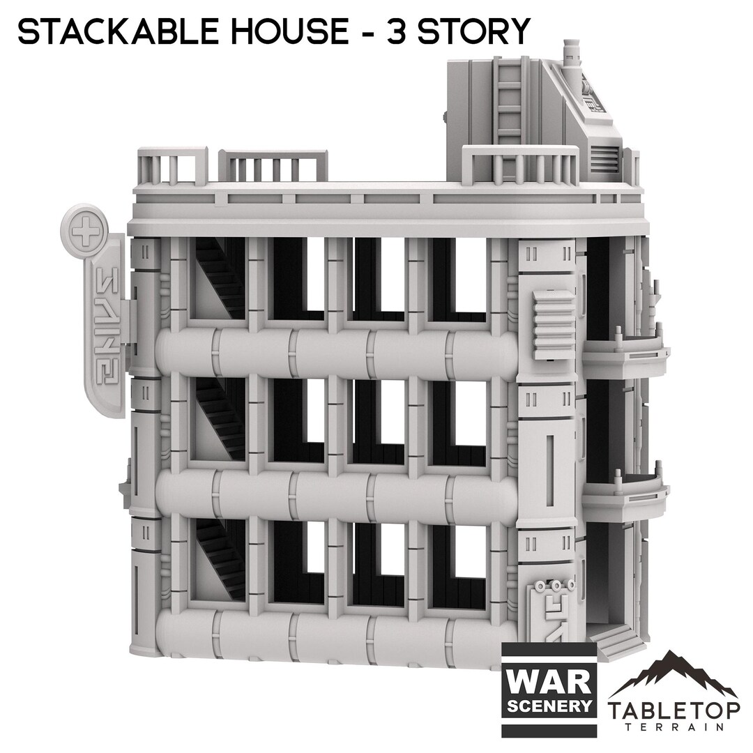 Stackable House - Futuristic City - Tabletop Terrain Outer Rim Compatible With Star Wars Legion ...
