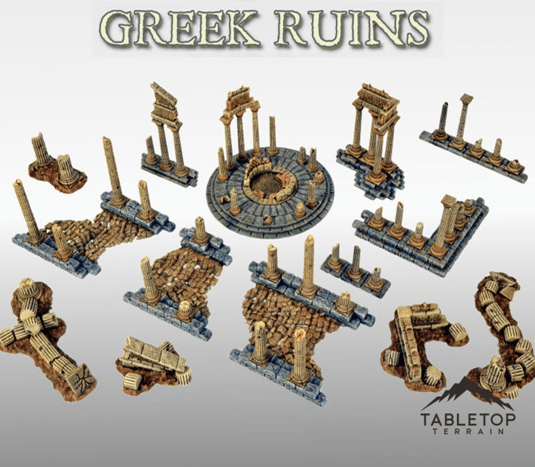 Greek Ruins - Fantasy Scatter Terrain - DND Aos Malifaux Kings of War ...