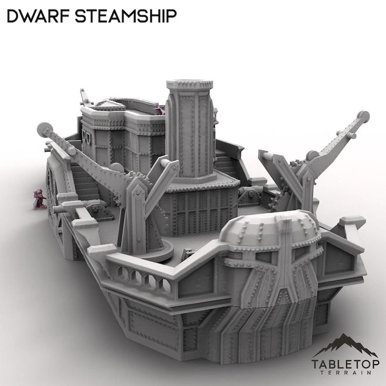 Dwarf Steam Ship - Tabletop Terrain Fantasy DND Miniature Roleplaying ...