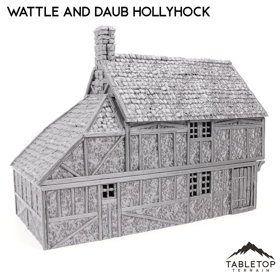 Wattle and Daub Hollyhock Cottage -country & King- Fantasy Historical ...