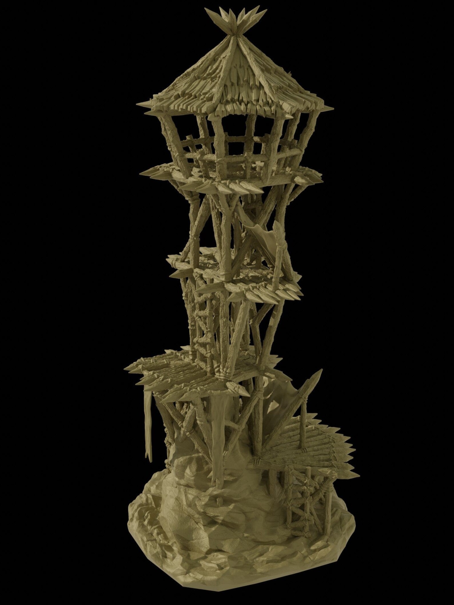Goblin Watchtower - DND Aos Pathfinder Conquest Miniatureland Tabletop Terrain Miniature Wargame ...