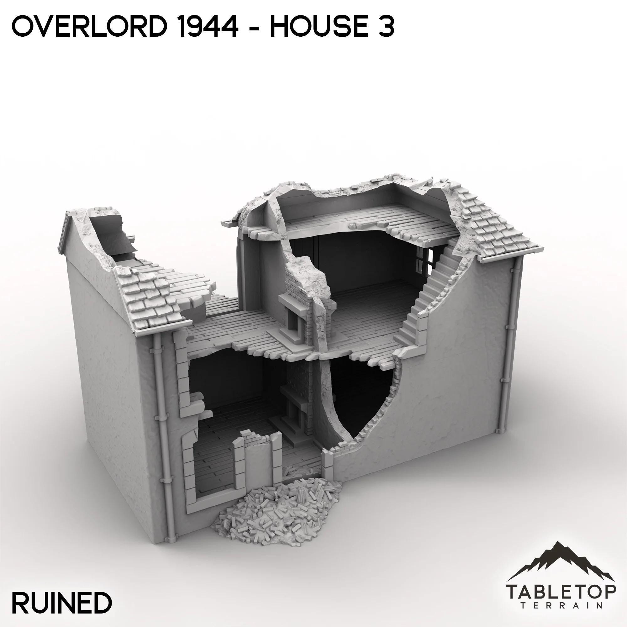Overlord 1944 - House 3 - WWII Terrain Wargame Tabletop Terrain Terrain ...